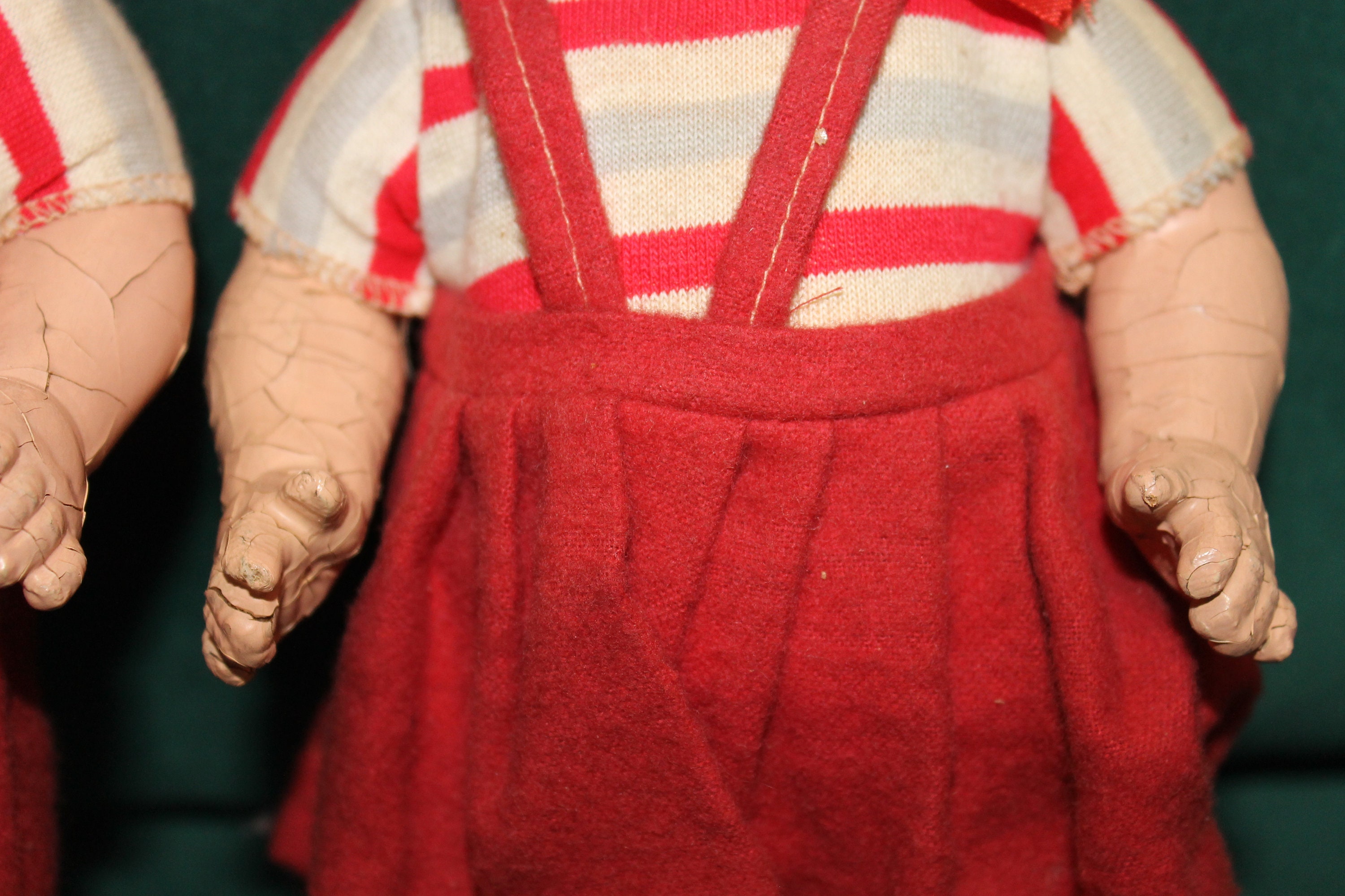 Pair of Vintage Composition Dolls Boy and Girl 1940s Original Clothing ...