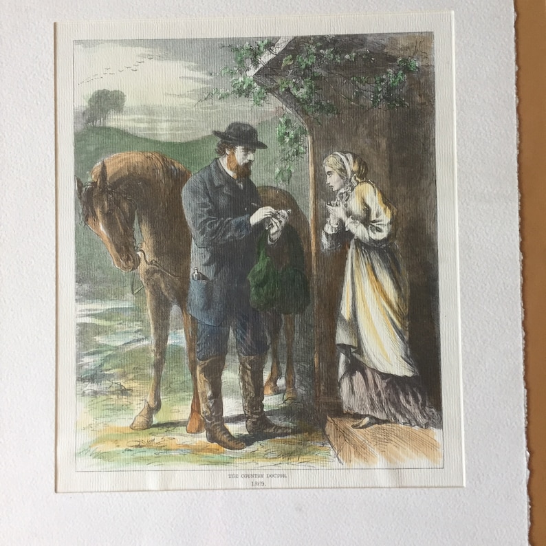Vintage Print Engraving the Country Doctor 1869 - Etsy