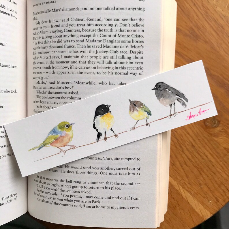 Original Birds bookmarks original watercolour bookmarks | Etsy