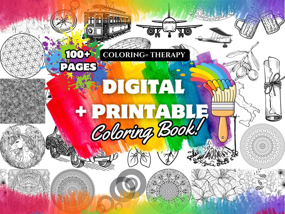 Digital Adult Coloring Book | Beautiful & Engaging Designs | Perfect ...
