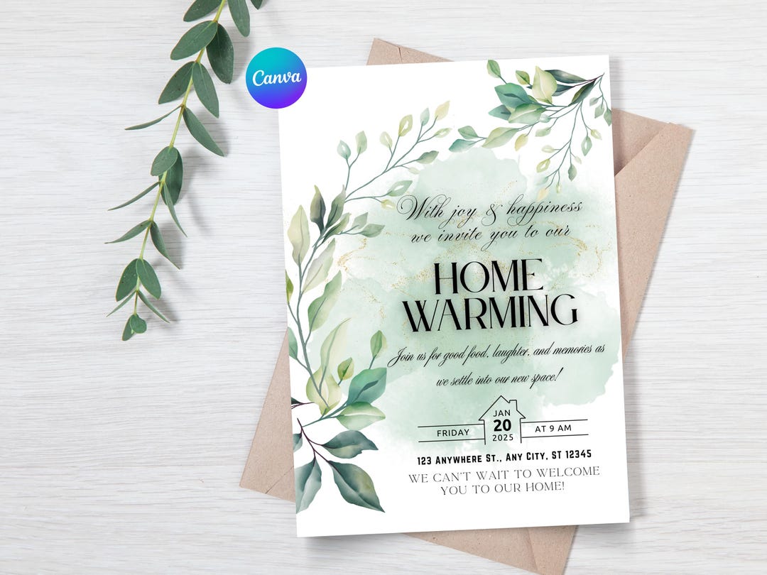 Editable House Warming Invitation, Modern, Minimalist, House Warming ...