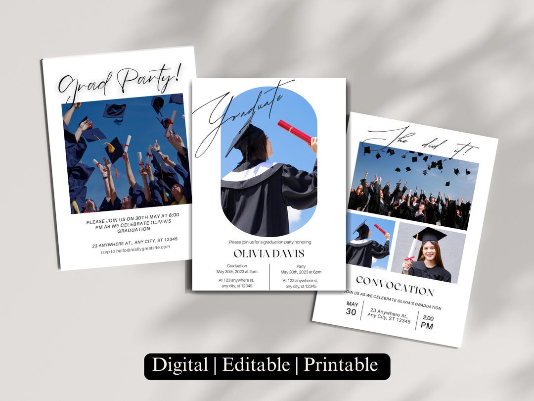 Graduation Party Invitation | Modern Grad Invite | Class of 2025 ...