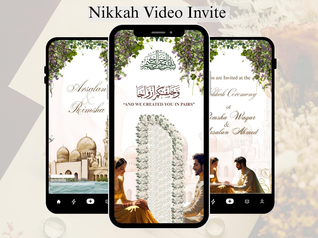 Nikkah Invite,nikkah Invitation, Wedding Program, Muslim Wedding Evite ...