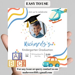 Preschool Graduation Invite Template | Kindergarten Graduate Invite ...