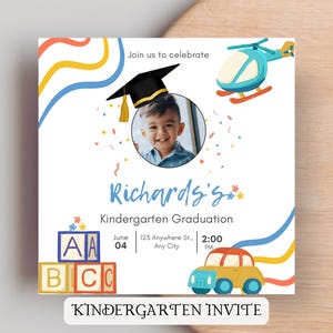 Preschool Graduation Invite Template | Kindergarten Graduate Invite ...