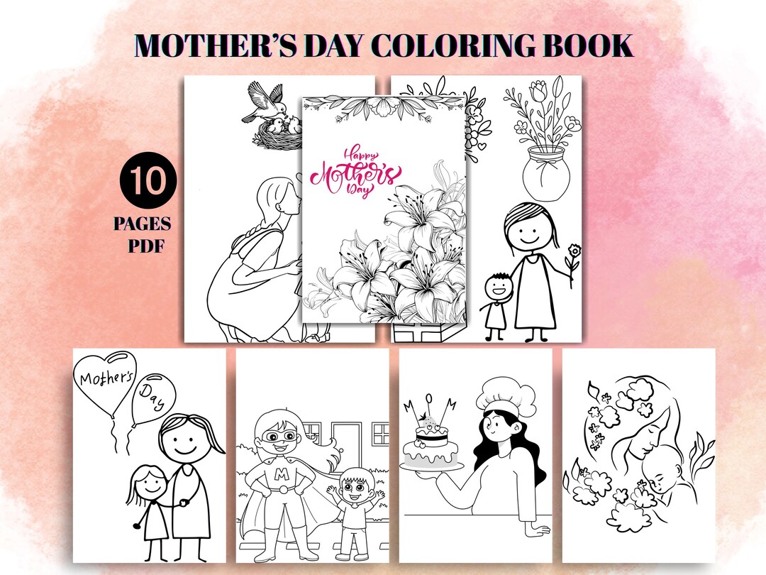 Printable Mother's Day Coloring Book | Happy Mothers Day | Mothers Day ...