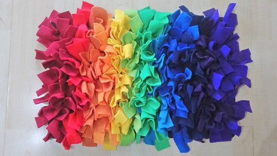 Large Rainbow Ripple Snuffle Mat Multicoloured Snuffle Rug | Etsy