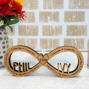 Personalized Infinity Tabletop Decor, Couple Infinity Sign, Customize ...