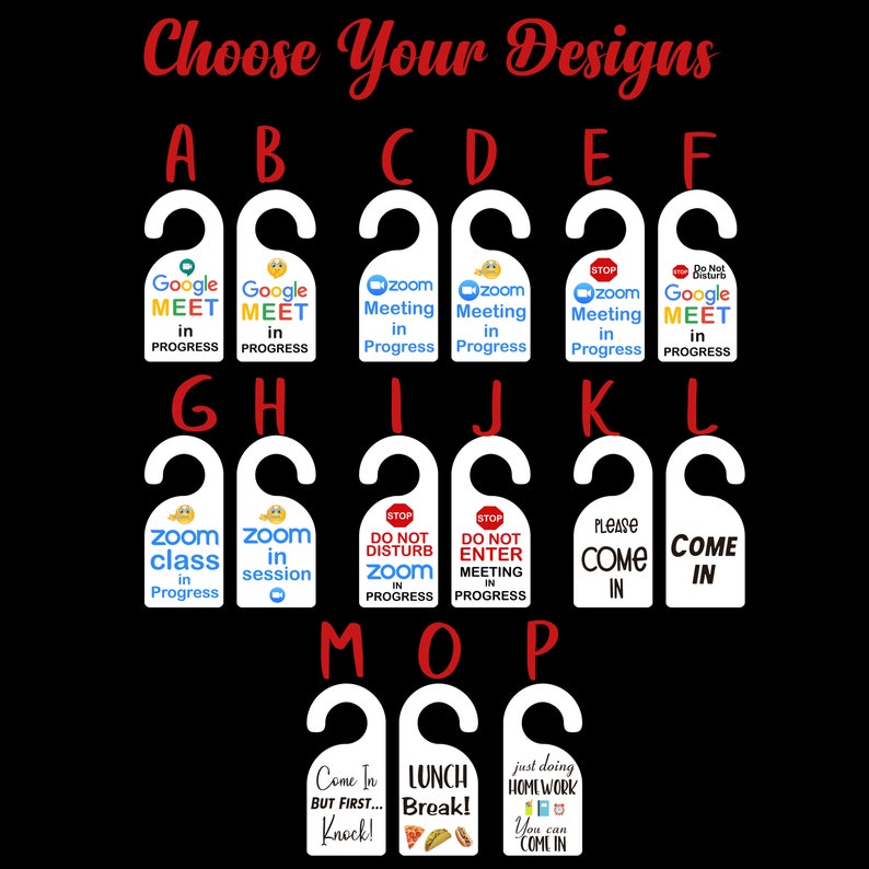 Personalized Zoom Meeting Door Hanger Google Meet Door - Etsy