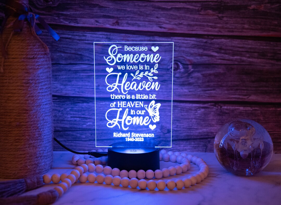 Personalized Memorial Night Light, Memory Night Light, in Remembrance ...