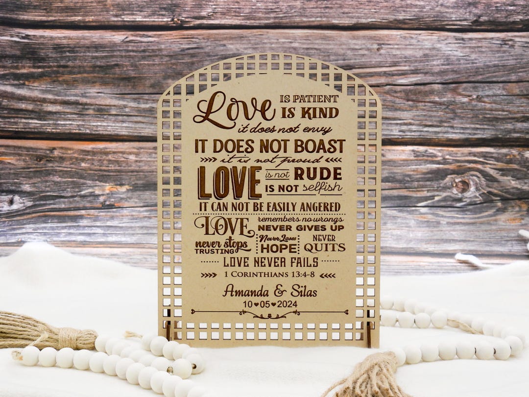 Personalized 1 Corinthians 13 Sign, Custom Love is Patient, Love is ...