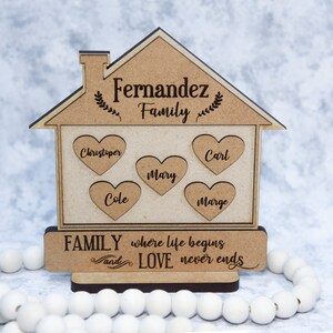 Personalized Family Names Tabletop Custom Family Members Wood - Etsy