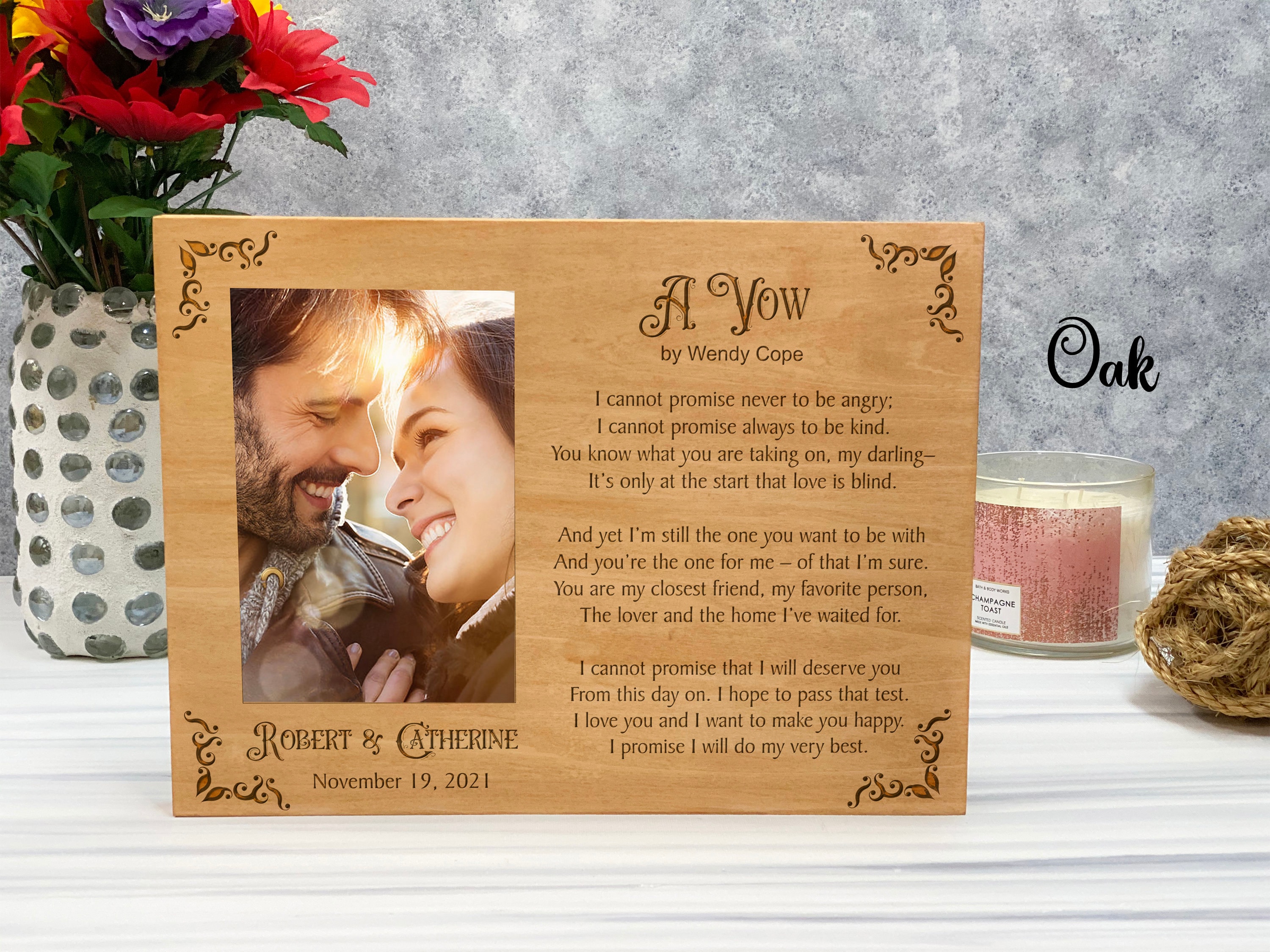 Personalized A Vow Poem With Picture Wedding Gift Idea | Etsy