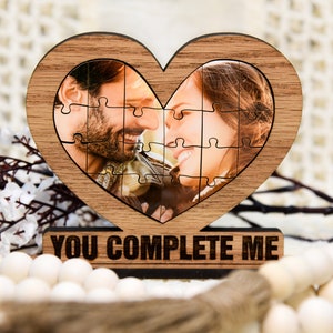 You Complete Me Puzzle Tabletop Decor, Personalized Photo Puzzle ...