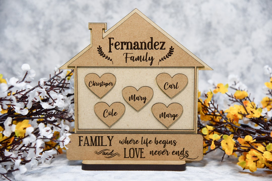 Personalized Family Names Tabletop Custom Family Members Wood - Etsy
