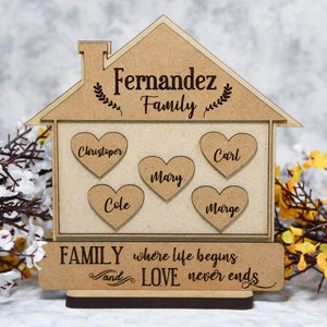 Personalized Family Names Tabletop Custom Family Members Wood - Etsy