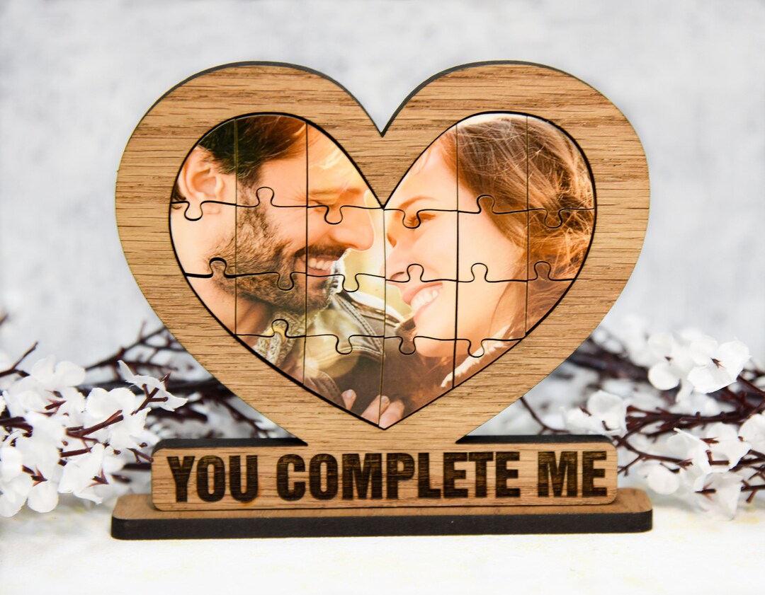 You Complete Me Puzzle Tabletop Decor, Personalized Photo Puzzle ...