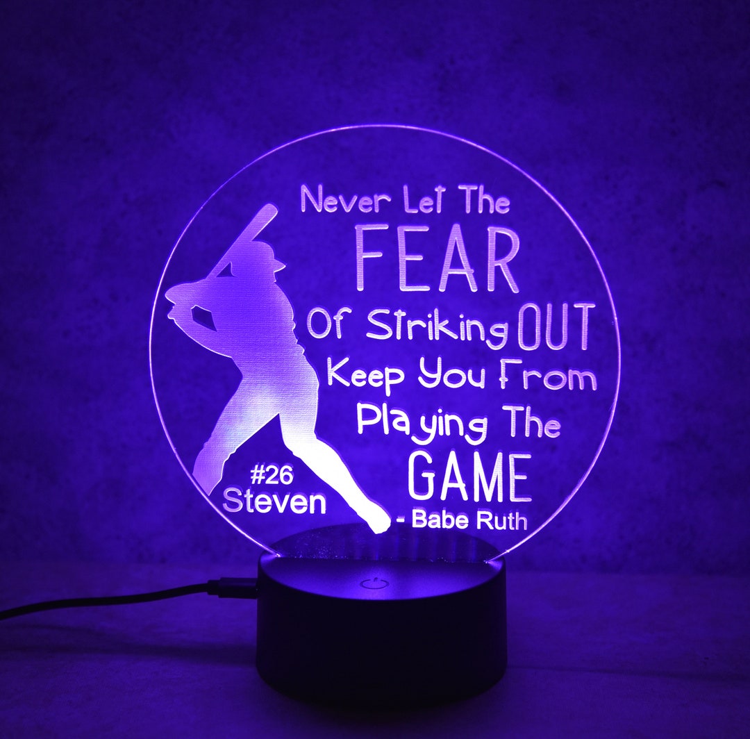 Personalized Sports LED Night Light: Baseball, Basketball, Football - Etsy