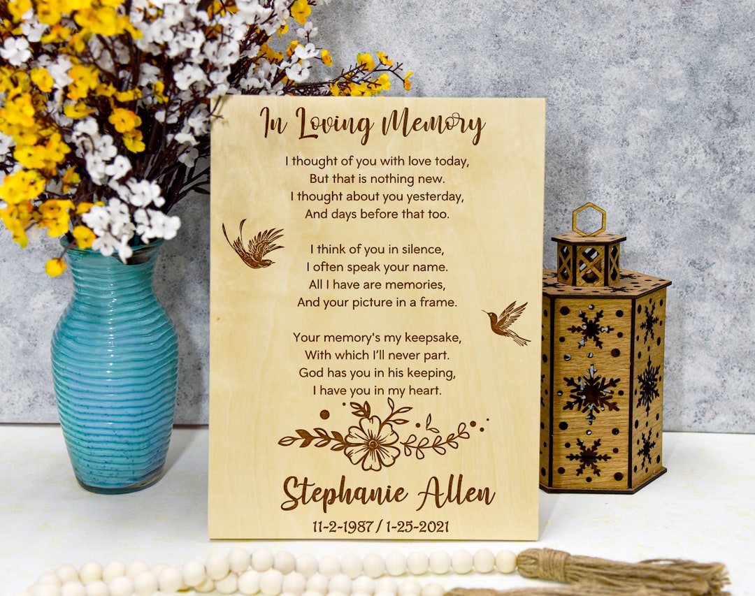 Personalized Memorial Wood Canvas: in Loving Memory Remembrance Plaque ...