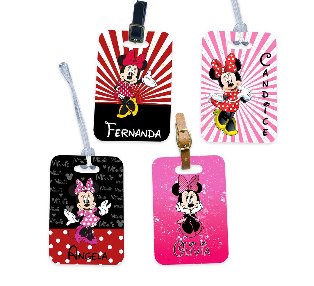 Personalized Minnie Mouse Luggage Tag, Custom Name Travel Tag - Etsy