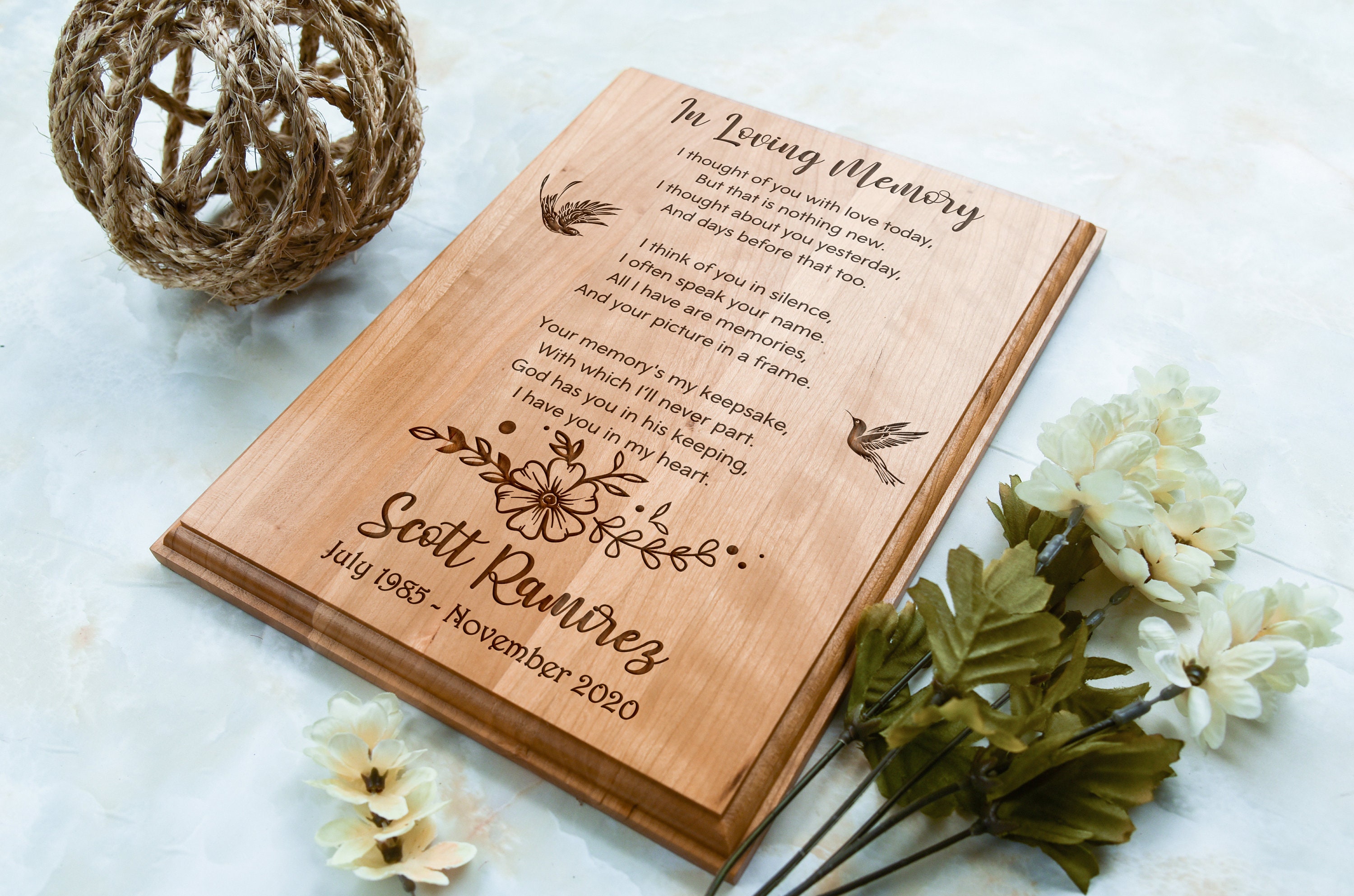 Personalized in Loving Memory Memorial Wood Plaque Customized | Etsy