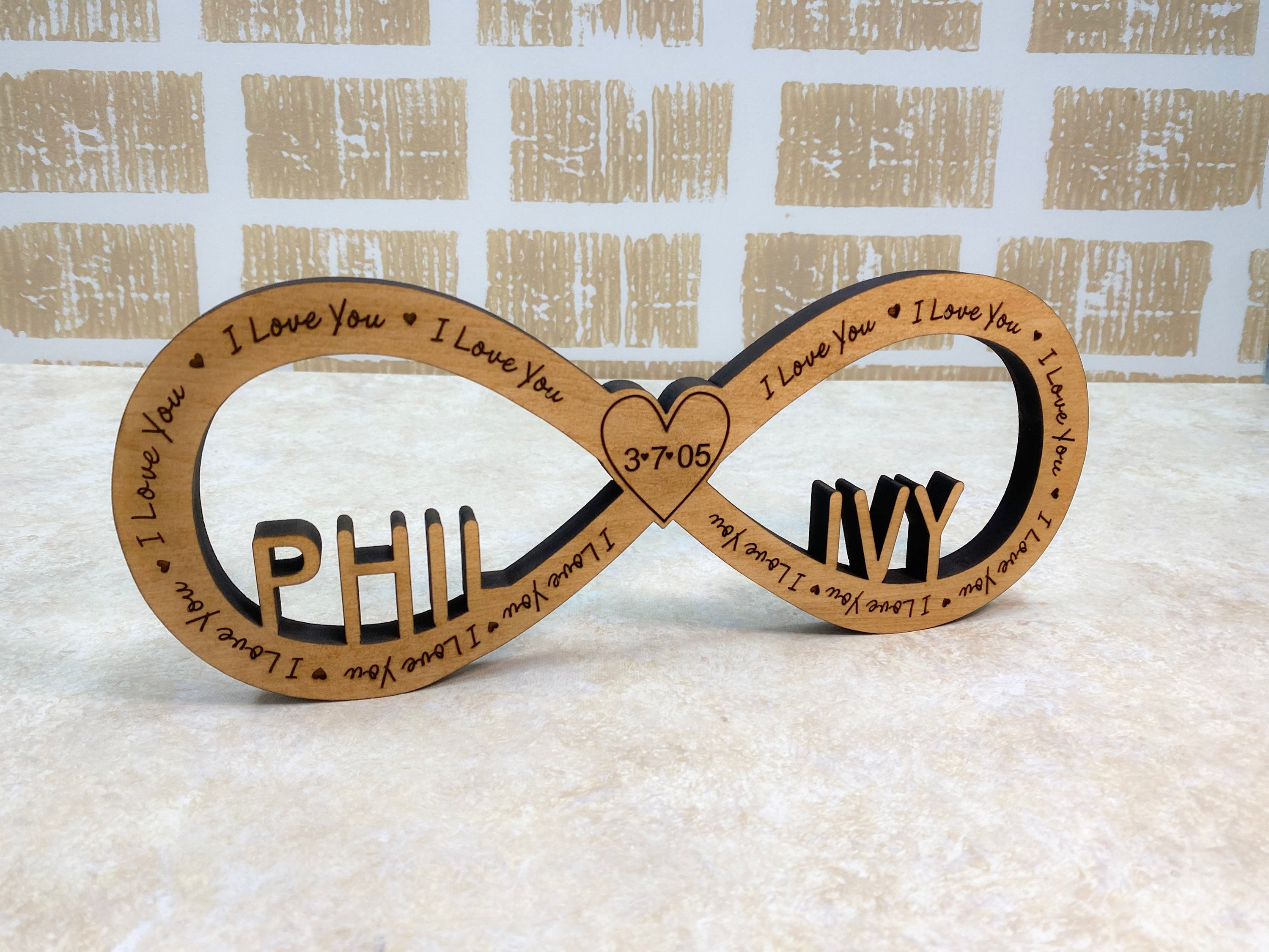 Personalized Infinity Tabletop Decor Couple Infinity Sign | Etsy