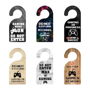 Personalized Video Gamer Door Hanger, Gamer Door Sign, Kids Door Sign ...