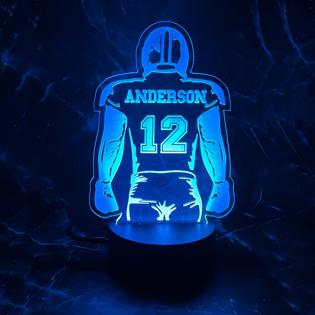 Personalized Football LED Night Light: Custom Kids Bedroom Decor - Etsy