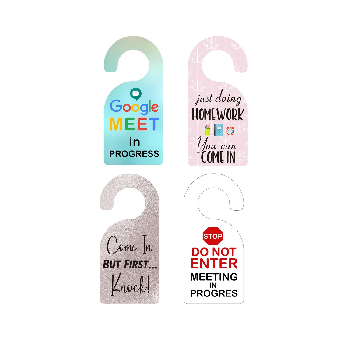 Personalized Zoom Meeting Door Hanger Google Meet Door - Etsy