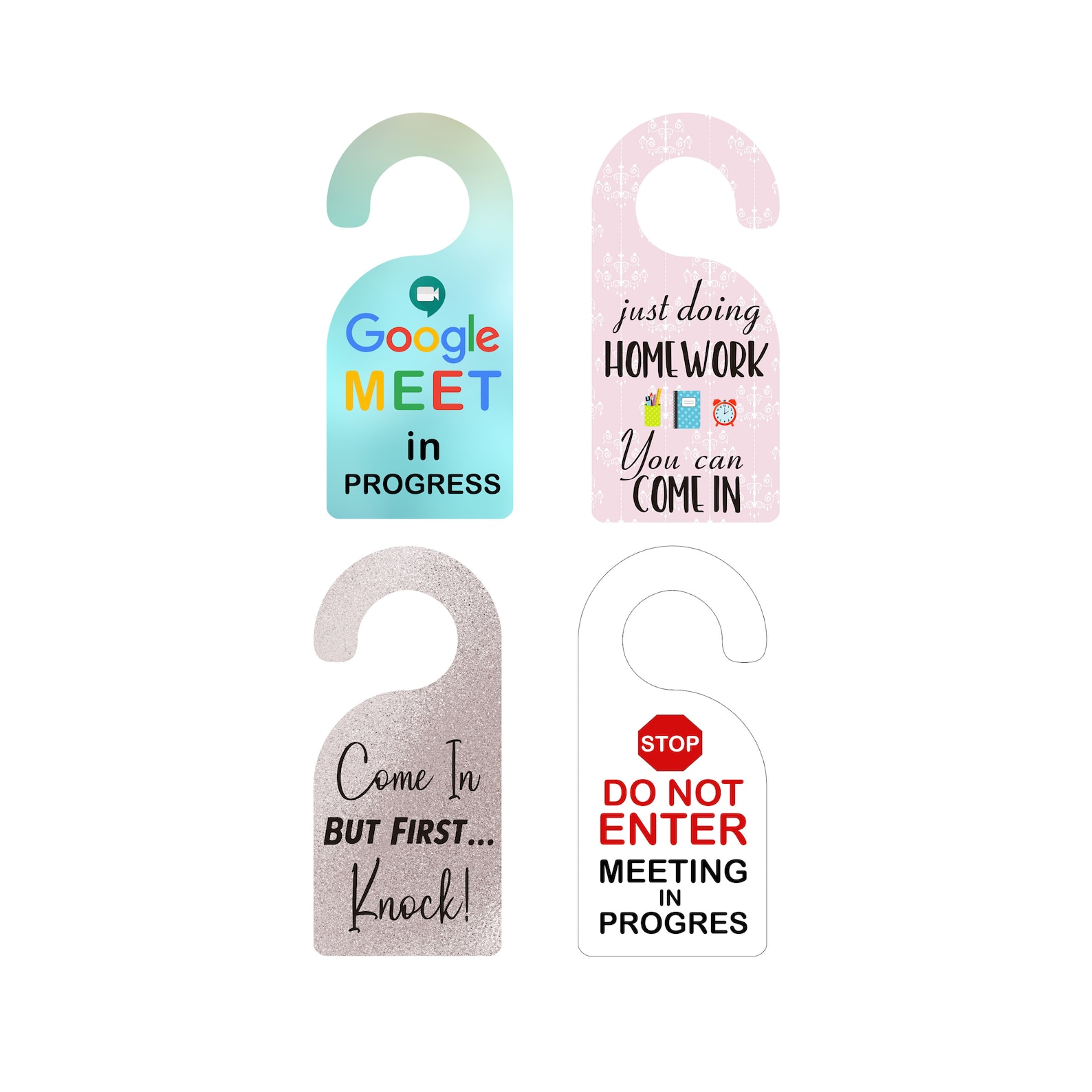 Personalized Zoom Meeting Door Hanger Google Meet Door - Etsy