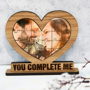 You Complete Me Puzzle Tabletop Decor, Personalized Photo Puzzle ...