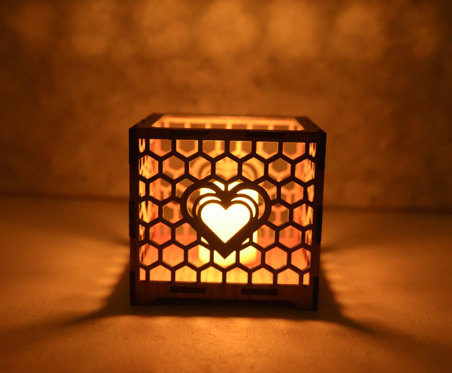 Heart Shape Shadow Laser Cut Wood Lantern Livingroom Lantern - Etsy