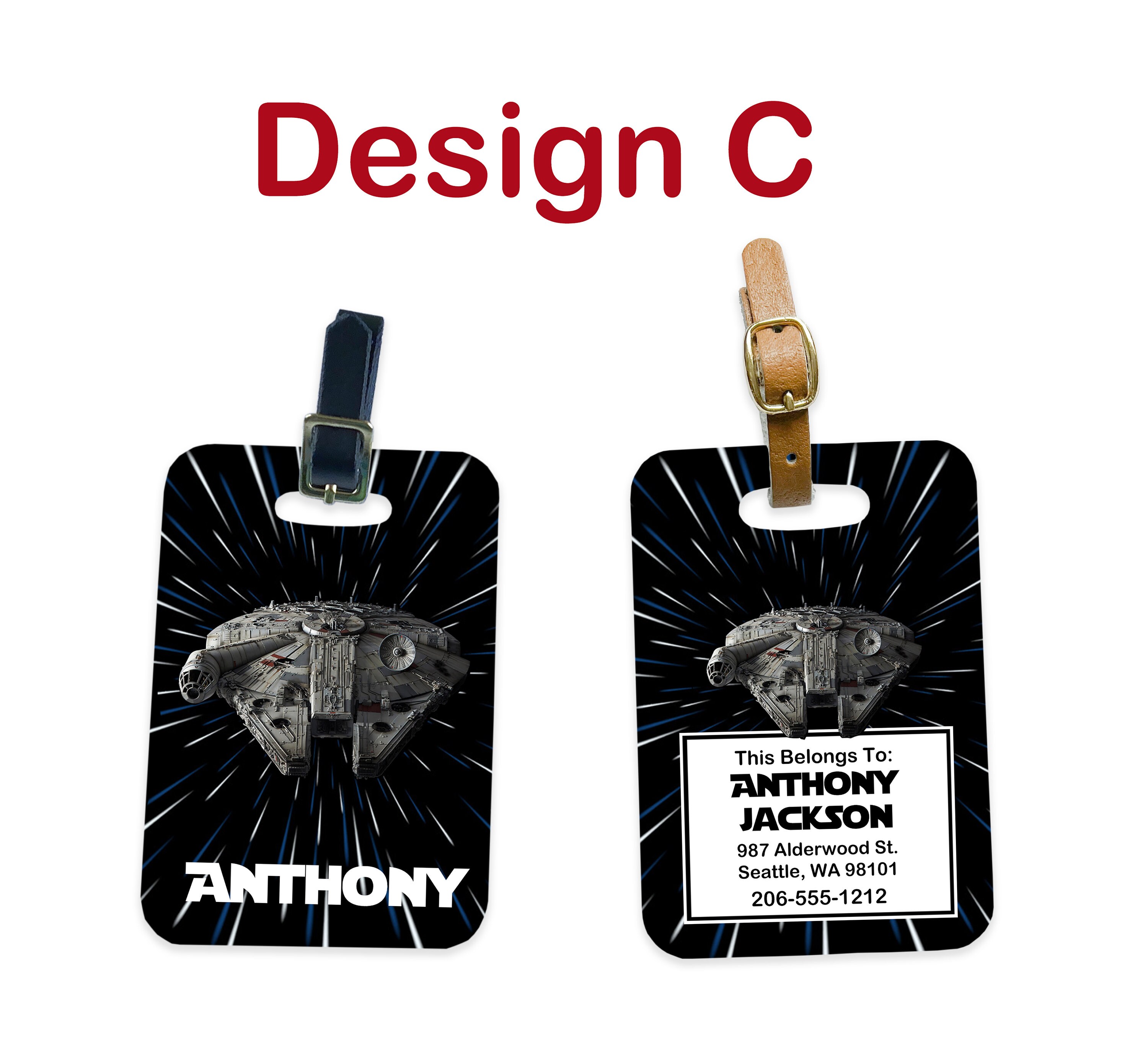 Personalized Star Wars Millennium Falcon Luggage Tag Disney - Etsy