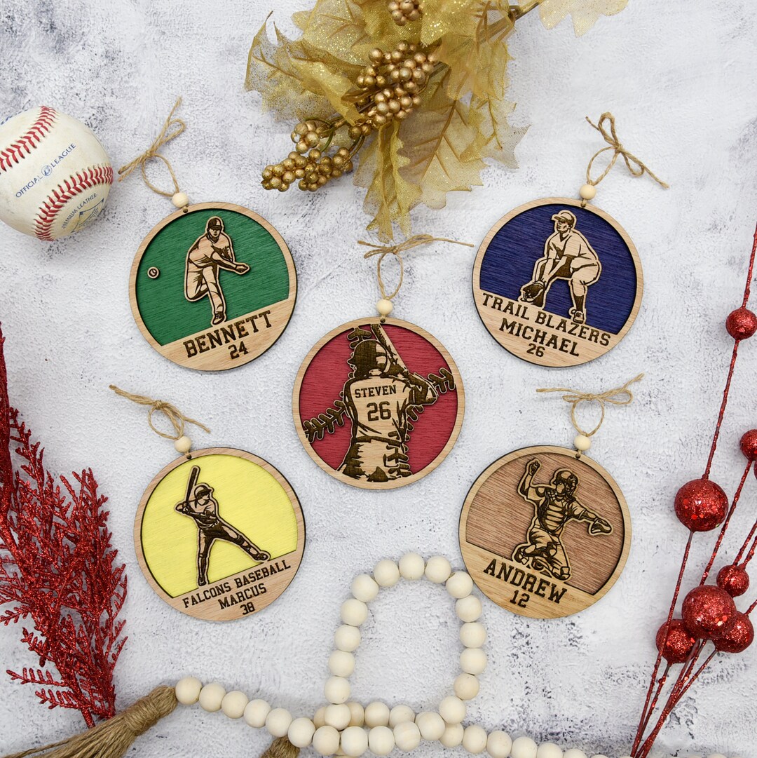 Personalized Baseball Christmas Ornaments, Customized Baseball ...