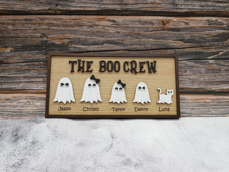 Personalized the Boo Crew Sign: Custom Halloween Family Decor - Etsy