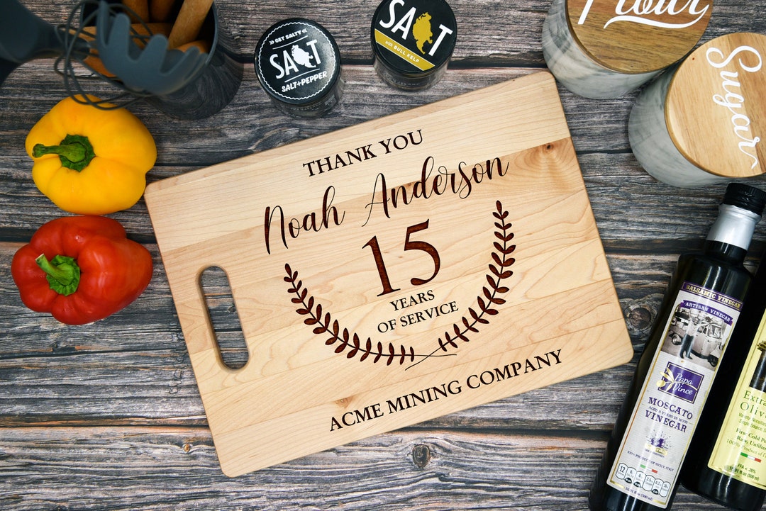 Personalized Work Anniversary Maple Cutting Board, Custom Work ...