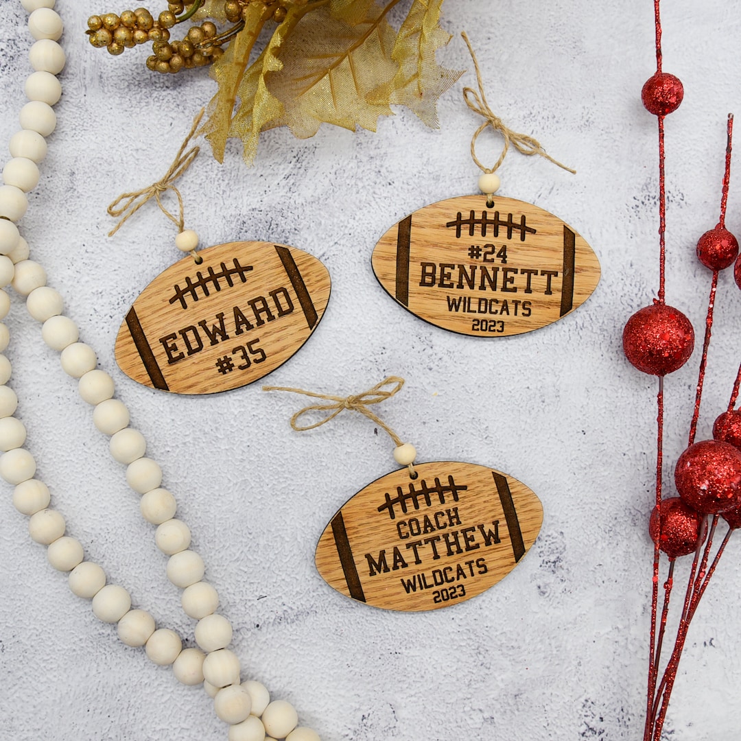 Personalized Football Christmas Ornaments, Customized Football ...