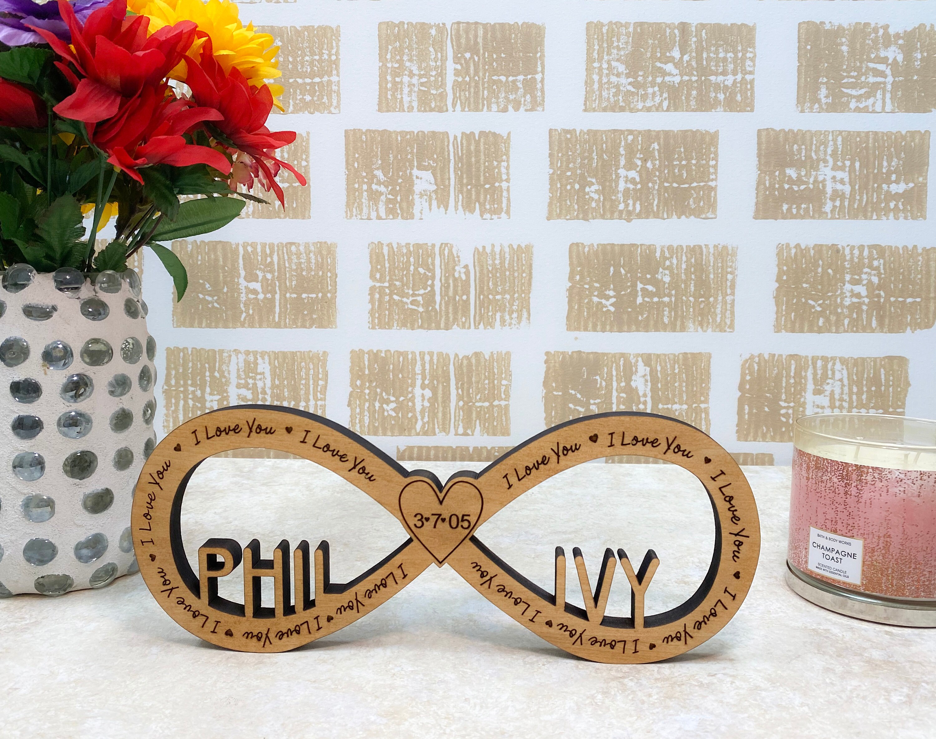 Personalized Infinity Tabletop Decor Couple Infinity Sign | Etsy