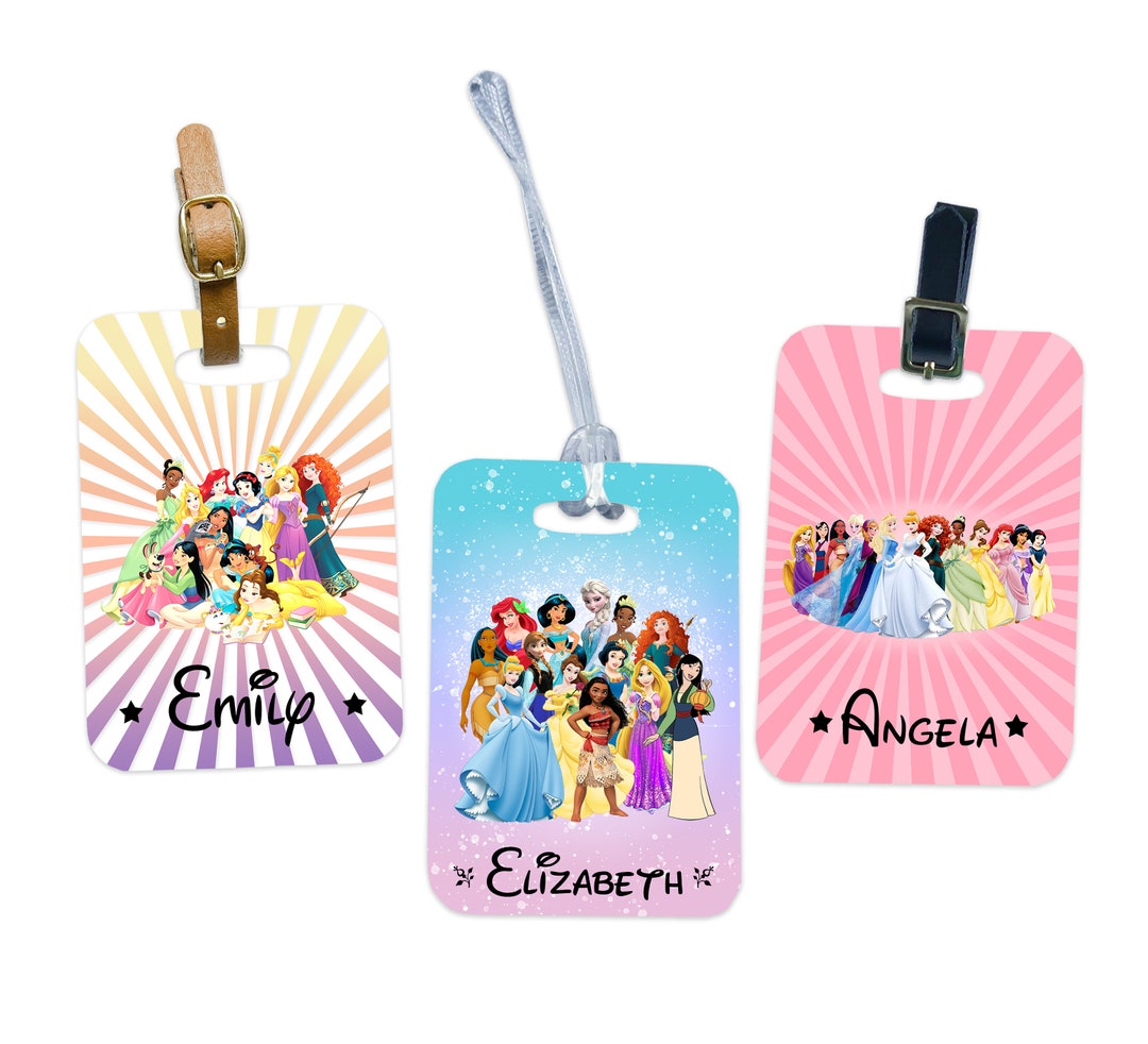 Personalized Disney Princess Luggage Tag, Customized 2 Sided Disney ...