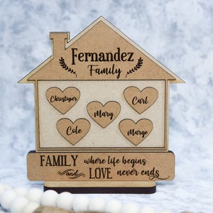 Personalized Family Names Tabletop Custom Family Members Wood - Etsy