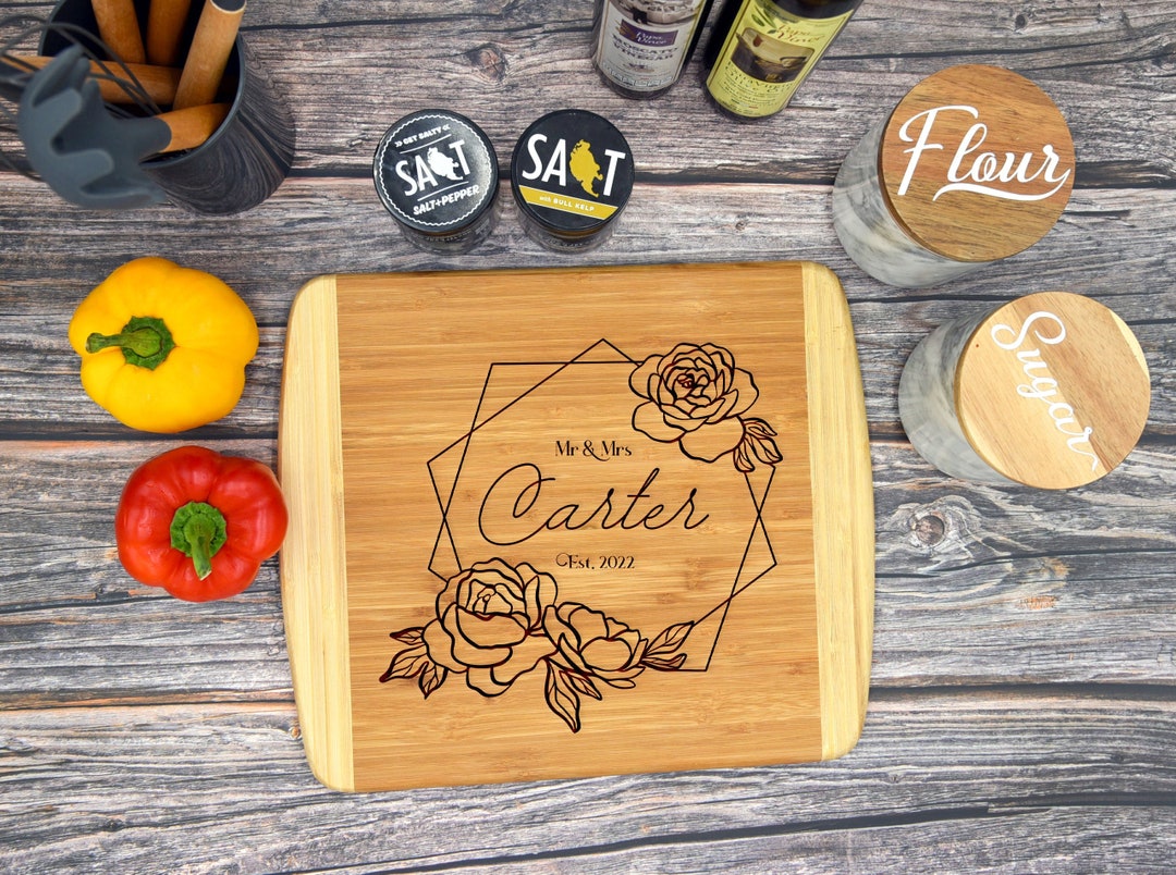 Personalized Mr & Mrs Wedding Cutting Board, Custom Wedding Gift Idea ...