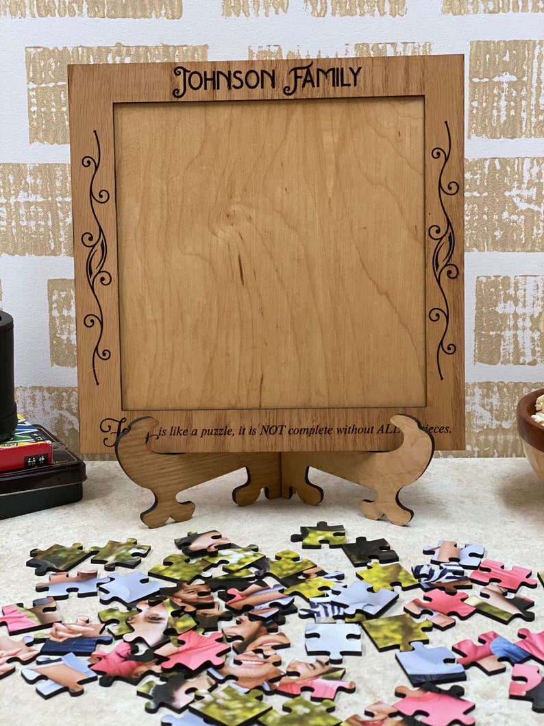 Personalized Wood Puzzle With Picture Frame Family Activity | Etsy