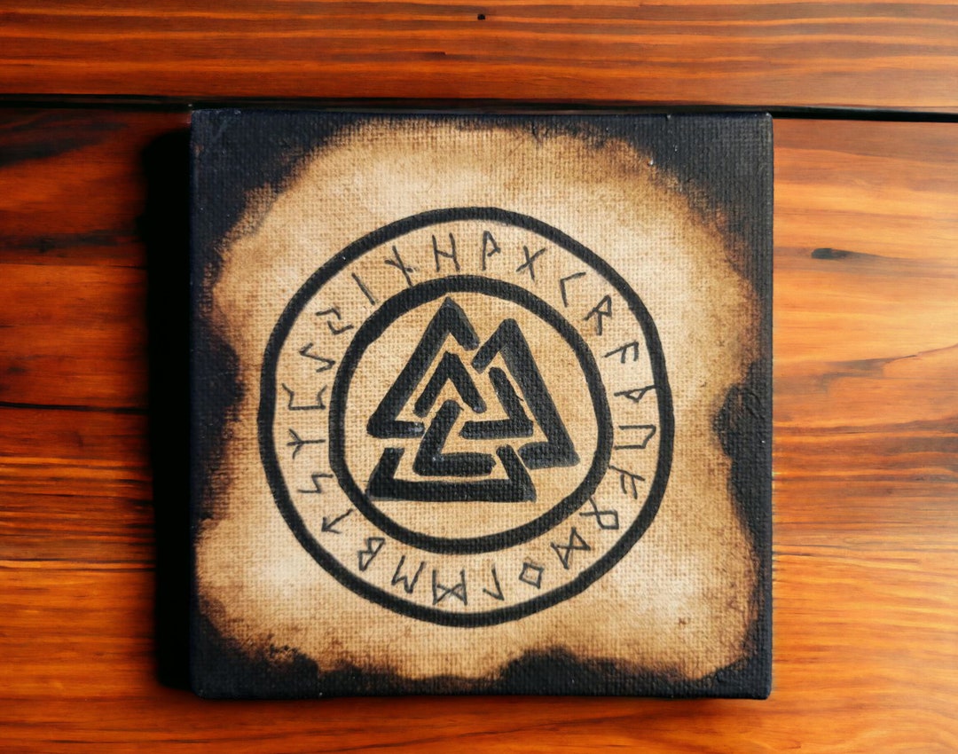 Valknut Viking Protection Rune Painting - Etsy