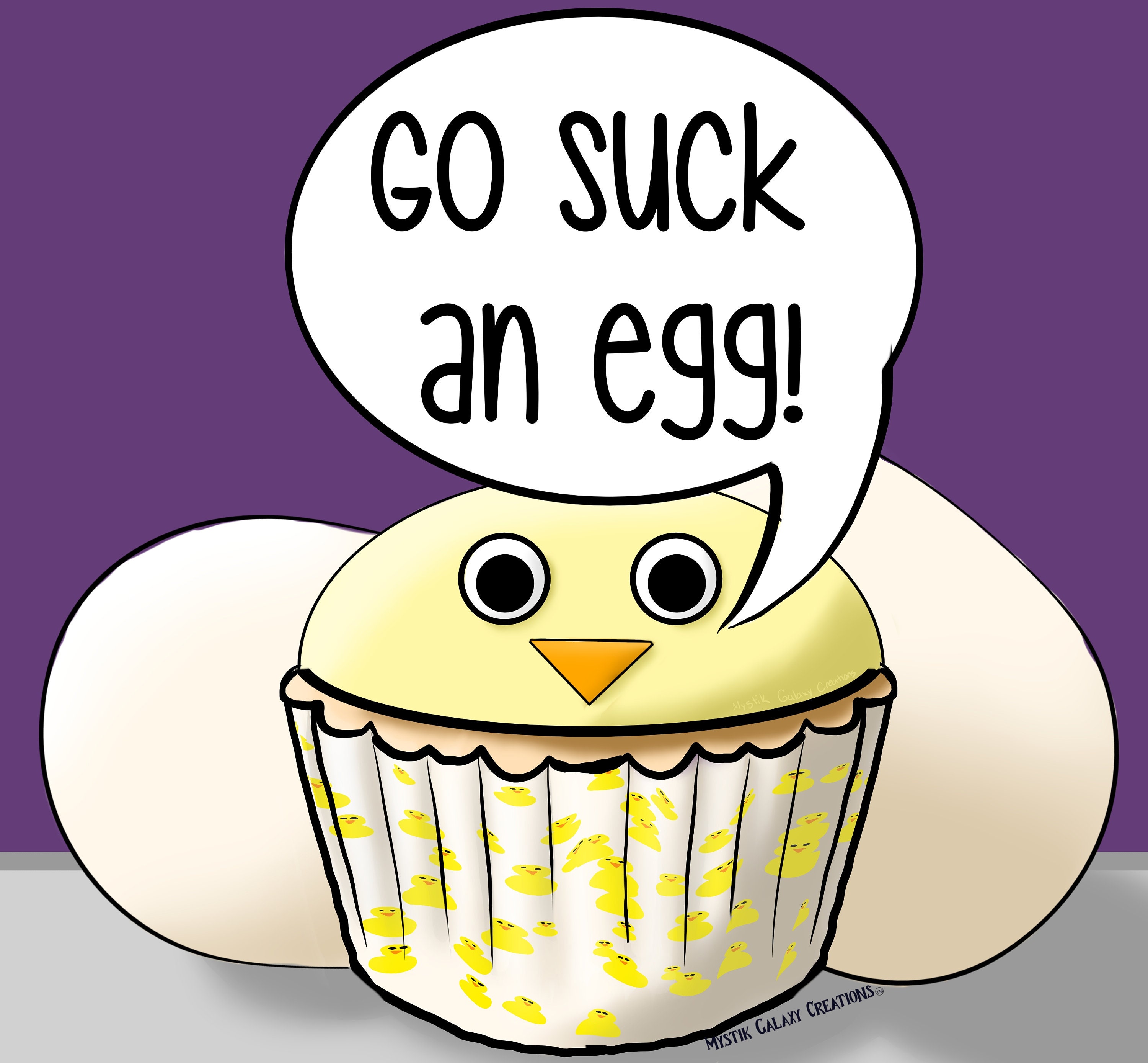 Go Suck An Egg Cupcake Vinyl Sticker Etsy