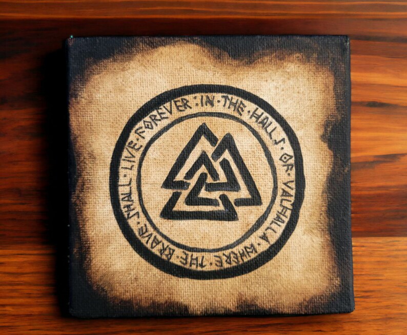 Valknut Viking Protection Rune Painting - Etsy