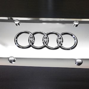 Audi 3D Black Stainless Steel License Plate With Black Caps Included ...