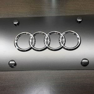 Audi 3D Black Stainless Steel License Plate With Black Caps Included ...