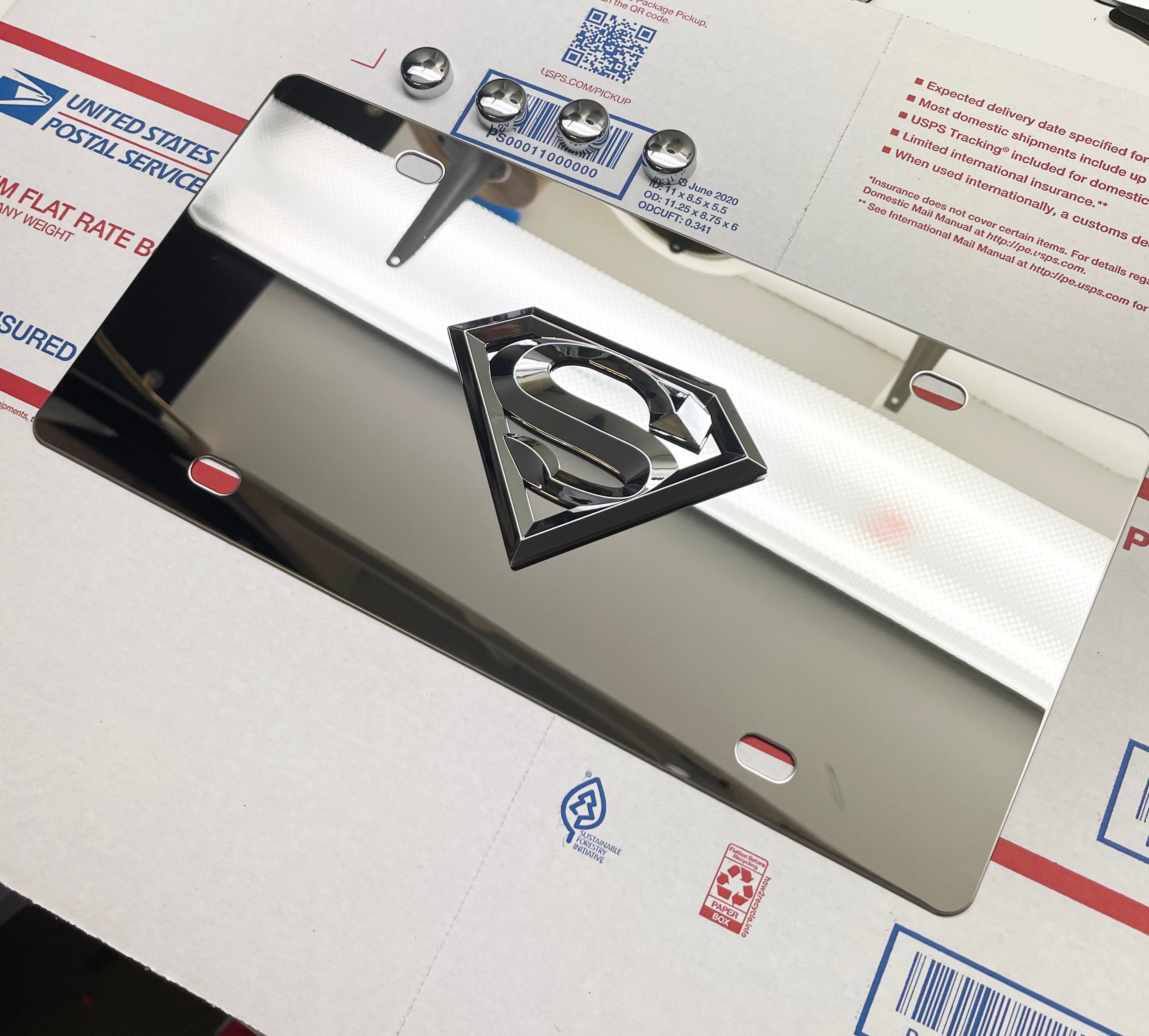 MAN of STEEL Superman Super Man Chrome Mirror Stainless Steel Vanity ...