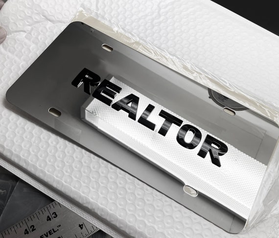 REALTOR Chrome Mirror Stainless Steel Vanity License Plate W/ - Etsy