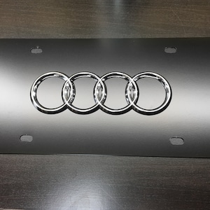Audi 3D Black Stainless Steel License Plate With Black Caps Included ...